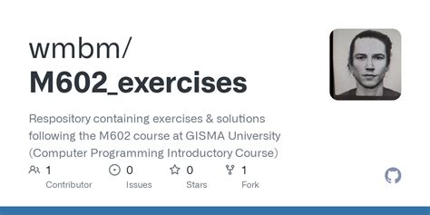 Github Wmbmm602exercises Respository Containing Exercises And Solutions Following The M602