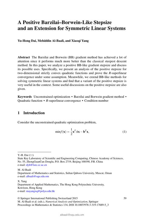 Pdf Special Issue The 3rd International Conference On Optimization