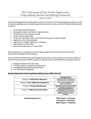 Fillable Online Project Rating Review And Ranking Procedures Fax Email Print PdfFiller