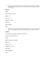 Examples Of Pseudocodes And Their Solutions Docx Write A Pseudocode That Can Be Used To