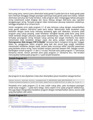 Penyebab Error Program Php Yang Paling Sering Ditemui Achmatim Net PDF