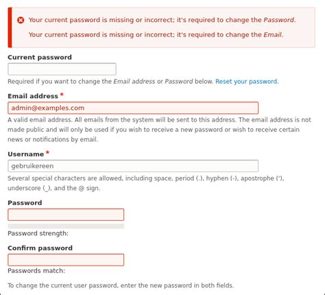 Error Highlighting And Reporting Problems For The Current Password On
