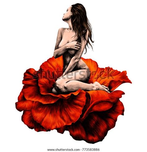 Girl Nude On Flower Thumbelina Sexual Stock Vector Royalty Free 773583886 Shutterstock