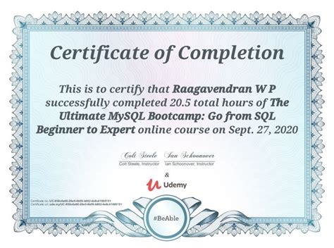 Raagavendran W P On Linkedin Udemy Udemycourse Sql Mysql