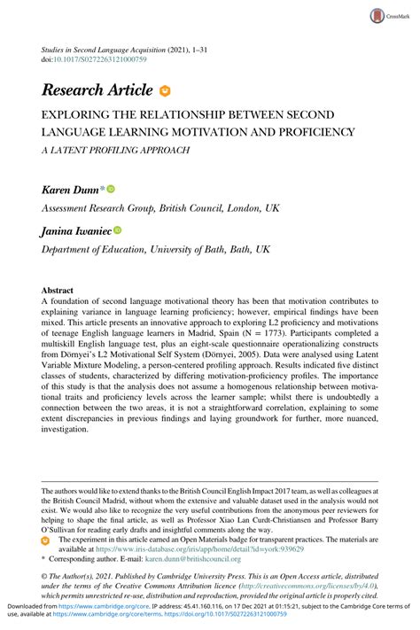 Pdf Exploring The Relationship Between Second Language Learning Motivation And Proficiency A