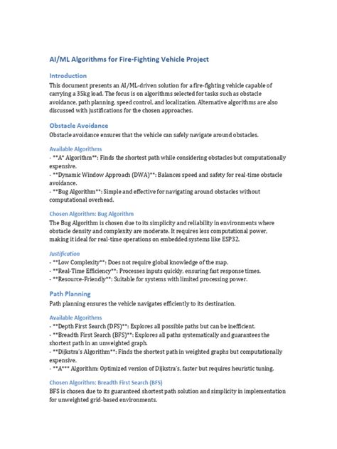 ai ml algorithms fire vehicle 1 pdf algorithms computer science