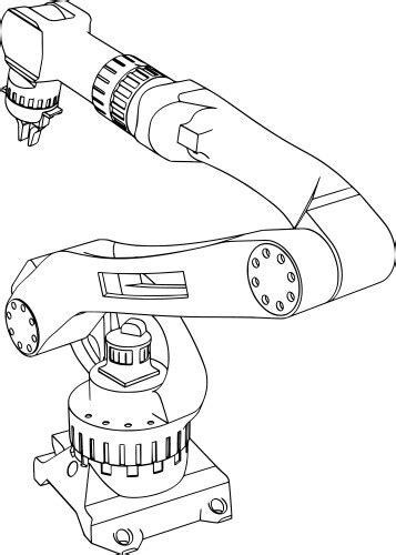 Silhouette Robotic Arm Royalty Free Vector Image