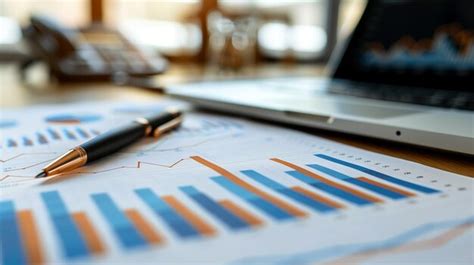 Professional Business Data Analysis Presentation With Laptop And Pen Premium Ai Generated Image