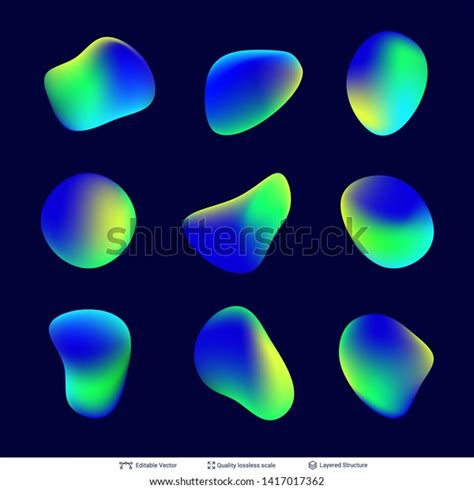 Abstract Gradient Elements Set Organic Flowing Stock Vector Royalty