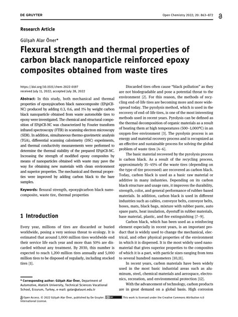 Pdf Flexural Strength And Thermal Properties Of Carbon Black Nanoparticle Reinforced Epoxy