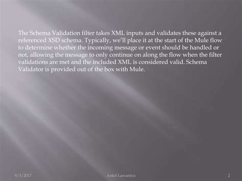 Schema Validation Filter Xml Schema Validation Ppt