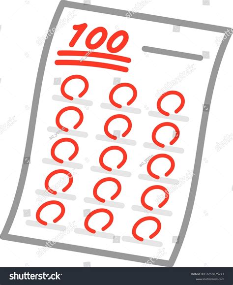 100 Point Test Paper Perfect Score Stock Vector Royalty Free