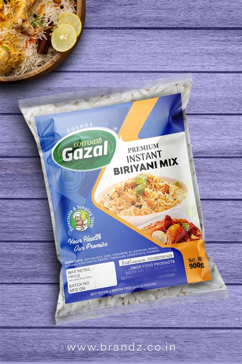 Gazal Biriyani Mix Label Food Packaging Design Packaging Design