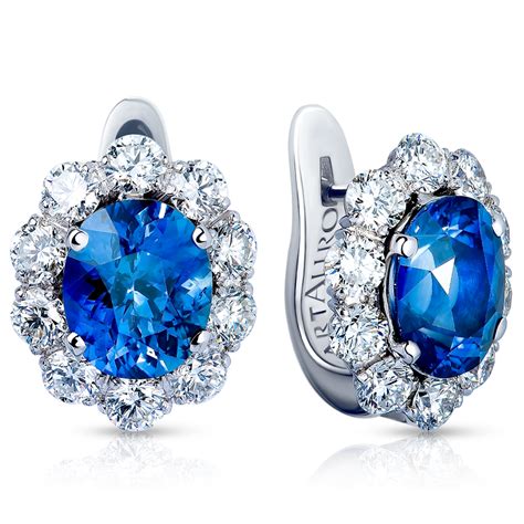 Серьги с ярко синими сапфирами Коллекция ювелирных изделий Сапфир Ювелирные украшения