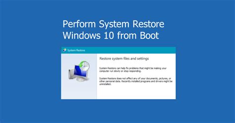 How to Perform System Restore Windows 10 from Boot