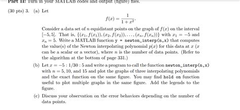 f(x)=1+x21 Consider a data set of n equidistant | Chegg.com