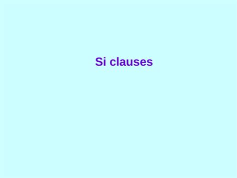 Si Clauses Teaching Resources