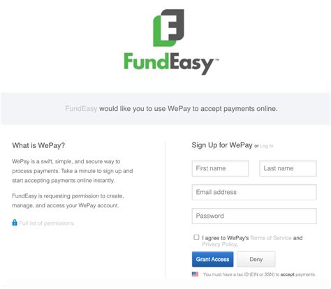 Creating A WePay Account