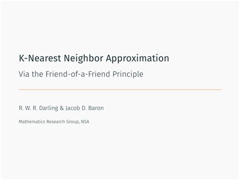 Pdf K Nearest Neighbor Approximation Via The Friend Of A Friend Principle
