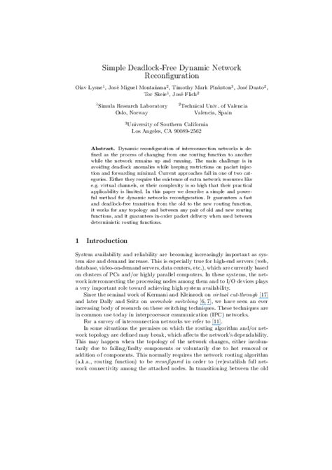 pdf an efficient and deadlock free network reconfiguration protocol