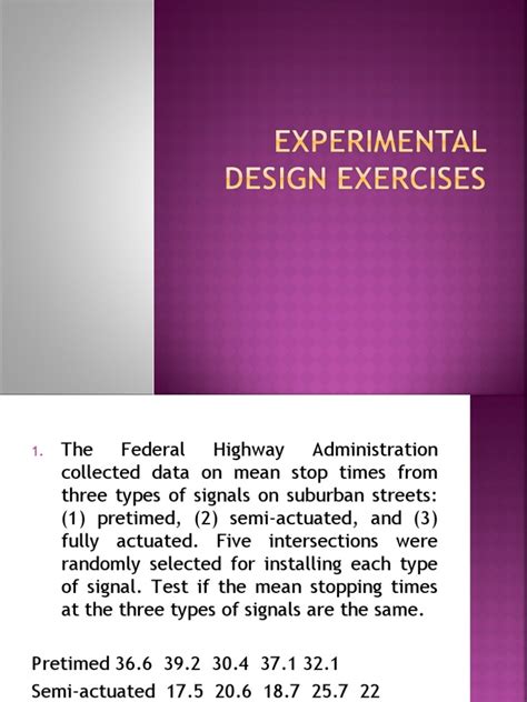 Experimental Design Exercises Pdf