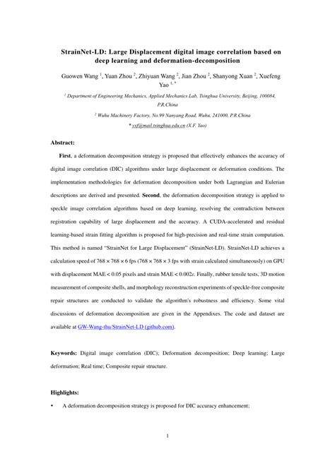 Pdf Strainnet Ld Large Displacement Digital Image Correlation Based