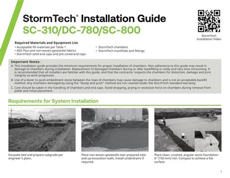 Sc Dc Stormtech Chamber Installation Guide