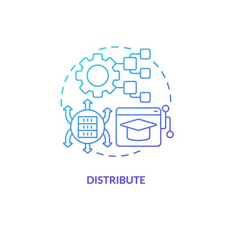 Blue Gradient Distribute Thin Line Icon Concept Isolated Vector