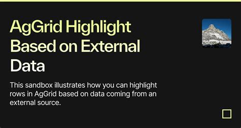 Aggrid Highlight Based On External Data Codesandbox