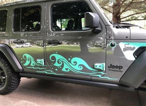 Cute Waves♡ Custom Jeep Wrangler Jeep Decals Beach Jeep