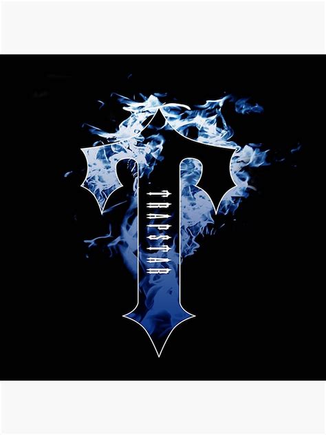 Trapstar Blue Flame Poster For Sale By Trapstarrr Redbubble