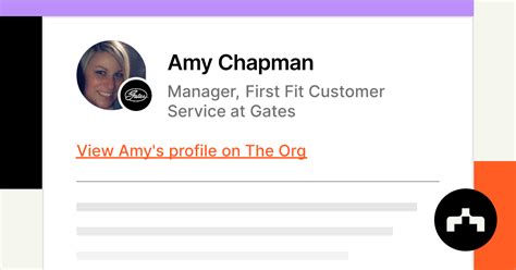 Amy Chapman Manager First Fit Customer Service At Gates The Org
