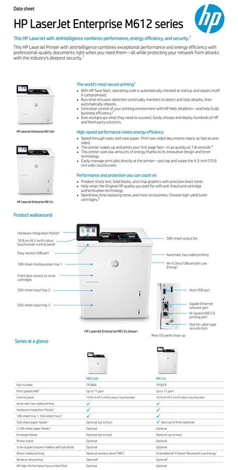 Hp Laserjet Enterprise M612dn A4 Mono Laser Printer Bailin Tech Solutions