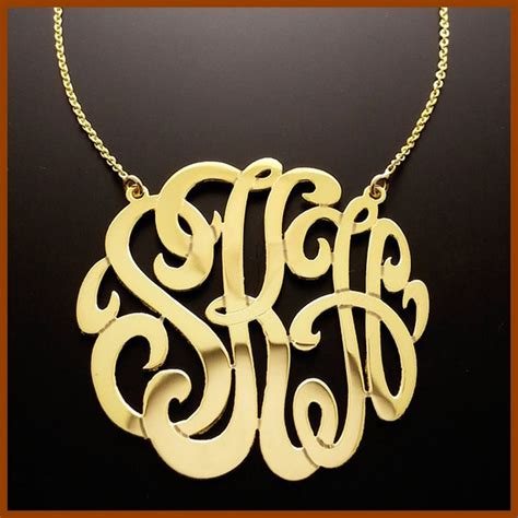 3 Initial Monogram Necklace Gold 3 Initial Monogram Necklace Gold