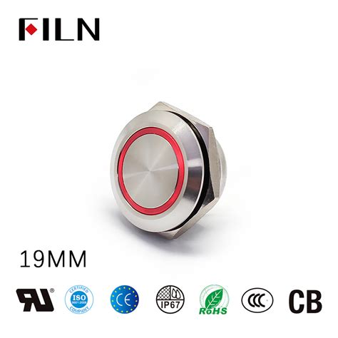 MM Round Pin Momentary LED Red Push Button Switch