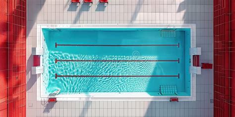 Aerial View Swimming Pool Created Generative Artificial Intelligence