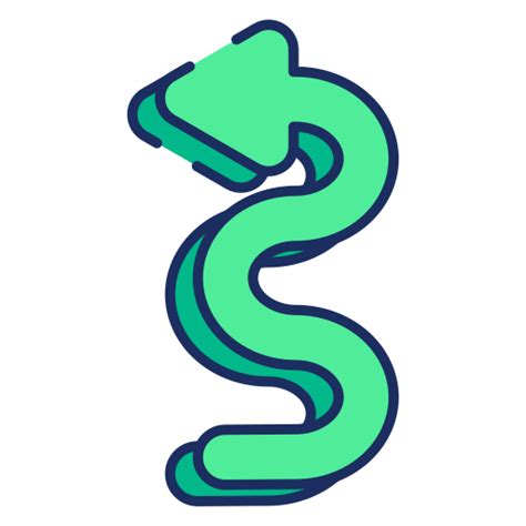 Zigzag Arrow Generic Outline Color Icon