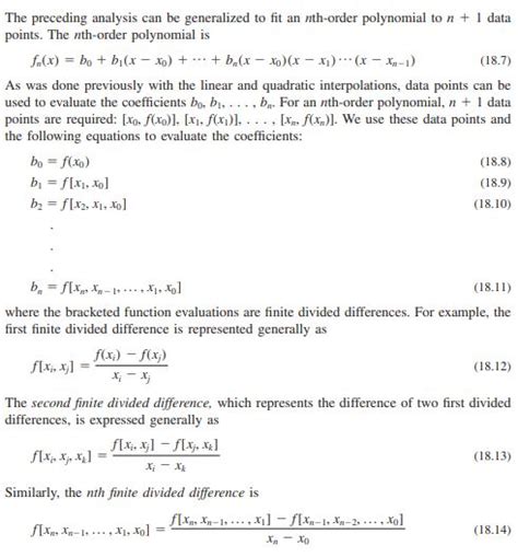 Newtons Divided Difference Interpolating Polynomials