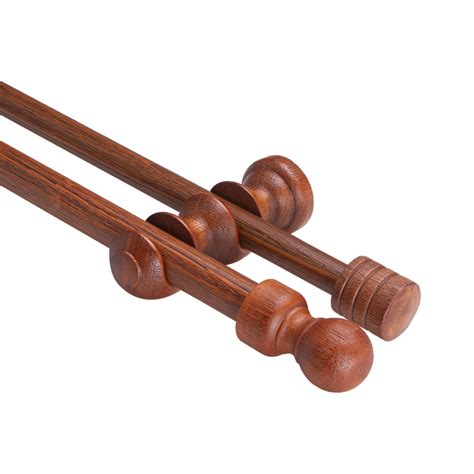 Pack Cortinero Doble Madera Rustica Metalhsa 200 Cm Color Caoba