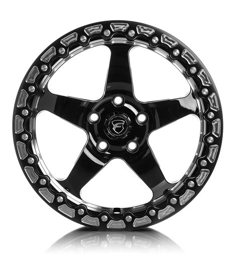 Forgestar D5 Beadlock Drag Racing Wheels Gloss Black Wmachined Lip