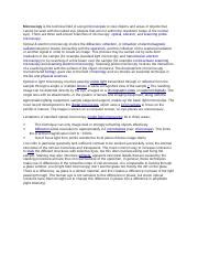 Microscopy Docx Microscopy Is The Technical Field Of Using Microscopes To View Objects And