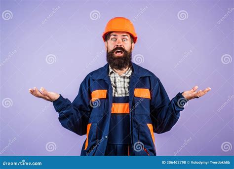 Funny Builder With A Drill In His Hands Stock Image Cartoondealer