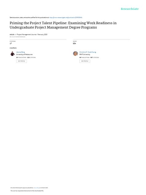 Priming The Project Talent Pipeline Examining Work Pdf Employment