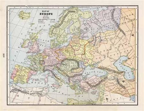 Map Of Europe Ad 1400 Art Source International