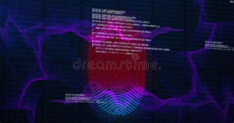 Image Of Security Biometric Fingerprint And Data Processing Stock Image