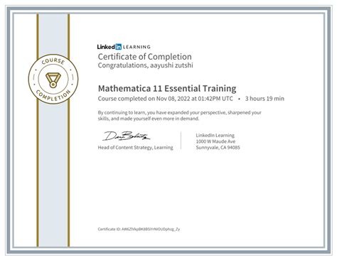 Aayushi Zutshi On Linkedin Certificate Of Completion