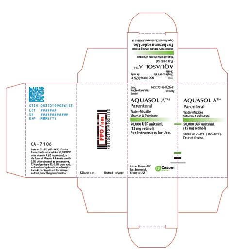 Dailymed Aquasol A Vitamin A Palmitate Injection Solution