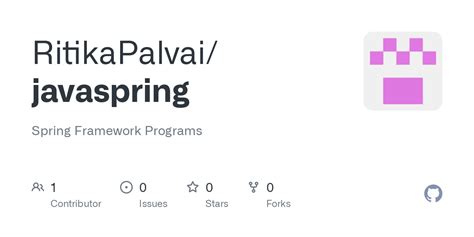 Github Ritikapalvaijavaspring Spring Framework Programs