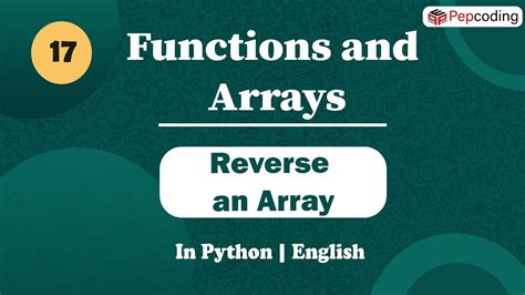Reverse An Array Module Basics Of Programming In English Python Video17 Youtube