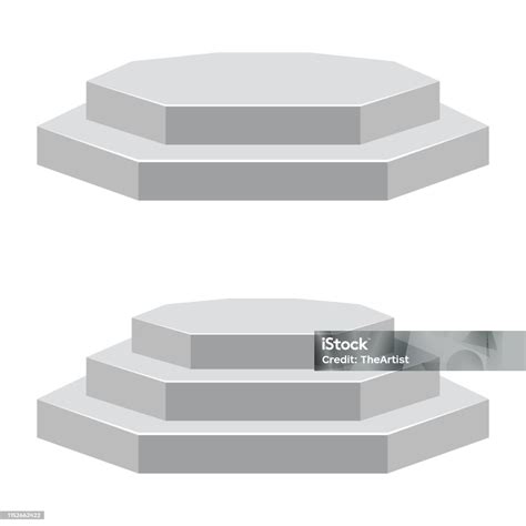 3 단계 연단 벡터 디자인 일러스트 레이 션 흰색 배경에 고립 0명에 대한 스톡 벡터 아트 및 기타 이미지 0명 3차원 형태 개념 Istock